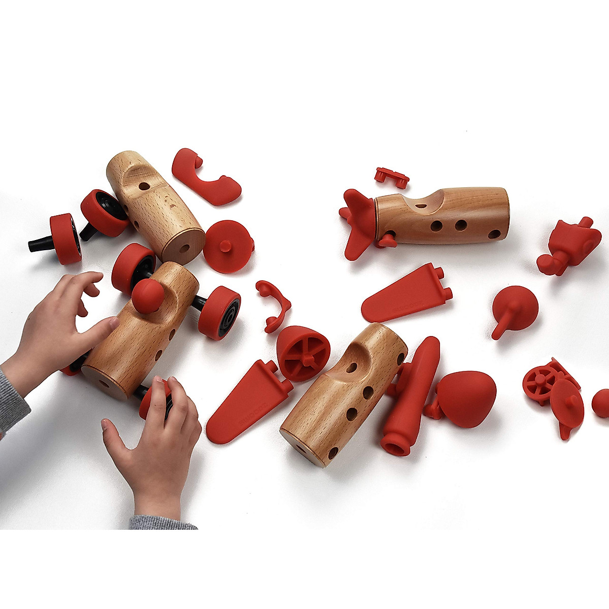 SWOODZ Wooden Toy Vehicles, Take Apart Plane, Assembly Wooden Toys, Wooden Plane, STEM Learning Gifts for 3 4 5 6 Year Olds, Kids, Toddlers, Boys, Girls, Children