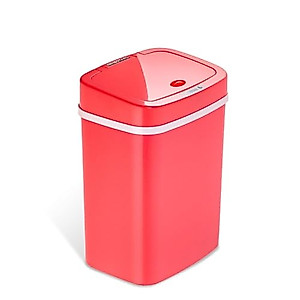 3.2 Gallon Red Rectangular Motion Sensor Trash Can Rectangle Plastic Decorative Bag Fastener
