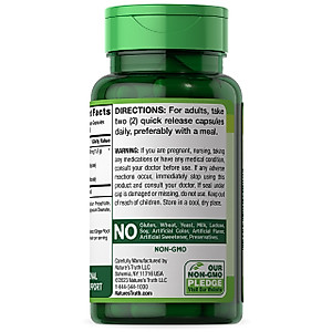 Nature's Truth Ginger Root Capsules | 1,500mg | 100 Count | Non-GMO and Gluten Free Supplement | from Ginger Root Extract