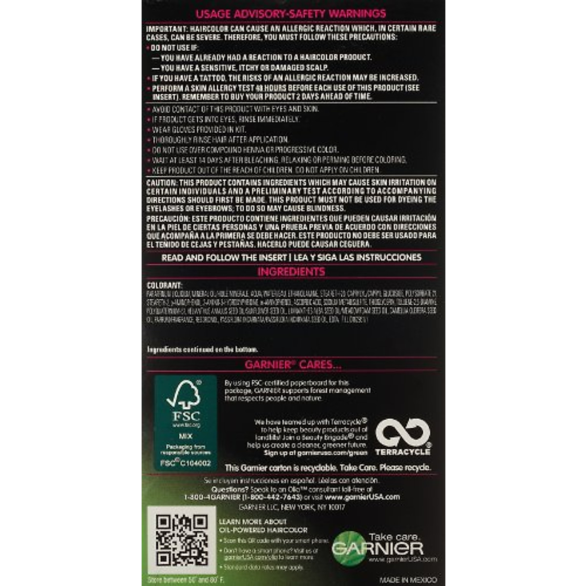 Garnier Olia Oil Powered Permanent Hair Color, 5.35 Medium Golden Mahogany