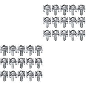 VILLCASE 200 Pcs Nut Cabinet Screws Computer Servers Rack Mount Screw Network Rack Screws Server Rack Screws Cable Management Rack Steel Square