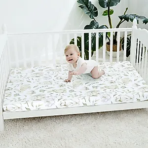 TCBunny 2 Pack Premium Fitted Baby Crib Sheets for Standard Crib Mattress - Ultra-Soft Cotton, Stylish Rabbit, and Garden Pattern, Safe and Snug for Baby, Boys and Girls, 28" x 52"