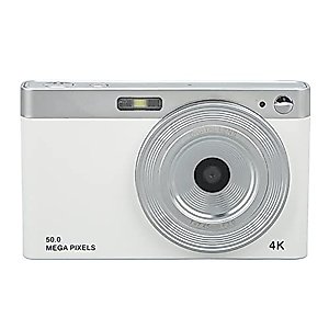 Vbestlife 4K Digital Camera, 16X Zoom Video Camera with IPS HD Mirrorless, 50MP Camera for Macro Shooting, AF Autofocus, LED Fill Light, for Outdoor Gifts(White)
