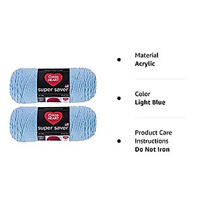 Bulk Buy: Red Heart Super Saver (2-Pack) (Light Blue, 7 oz Each Skein)