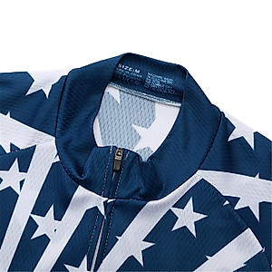 Men's Cycling Jersey Summer Cycling Shirt Short Sleeve Bicycle Clothing Breathable Full Zipper Bicycle Jacket with 3 Pockets