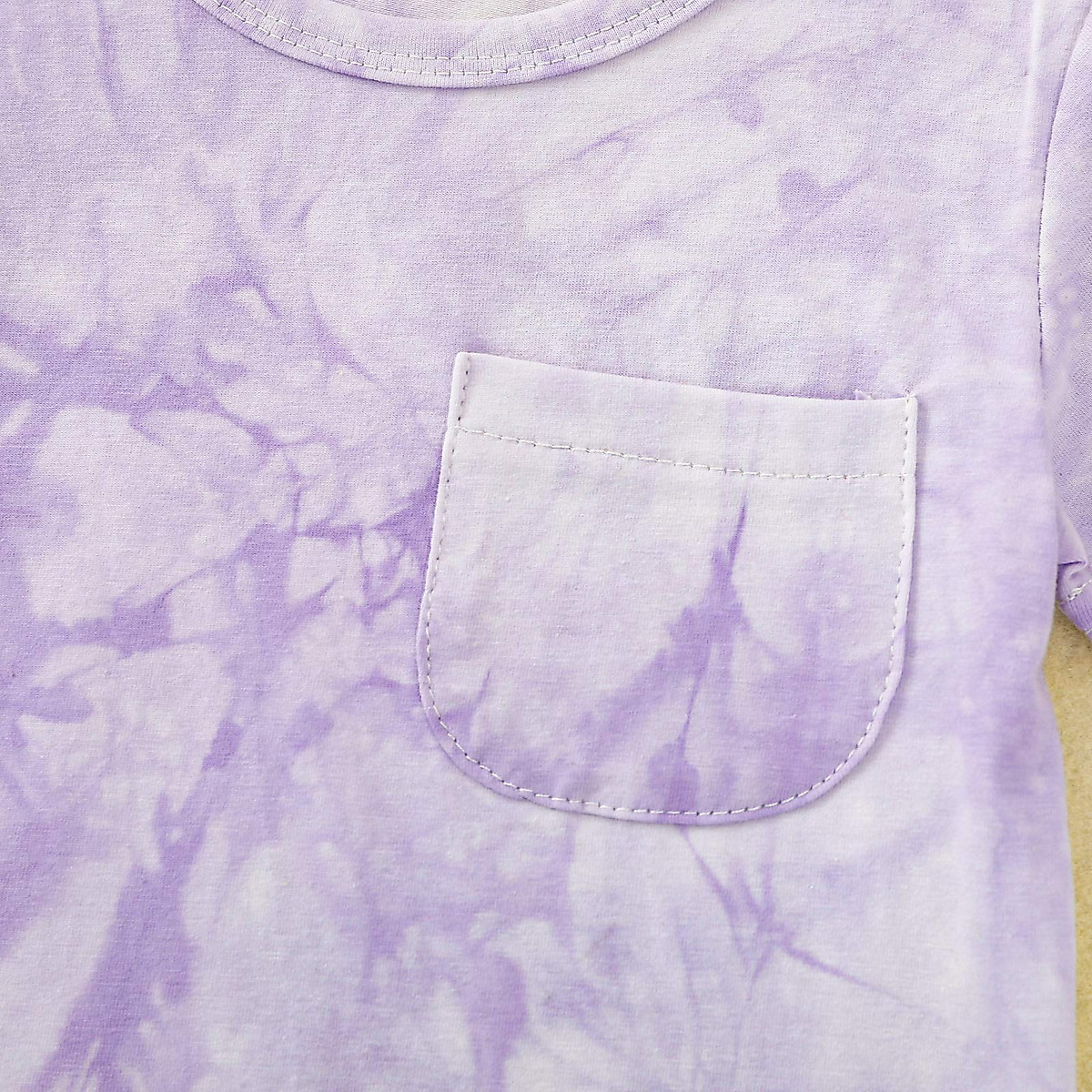 Aruzig Toddler Baby Girl Tie dye Outfit Kids Short SleeveT-Shirt and Shorts 2Pcs Summer Clothes Set for Girls (Purple White, 2-3T)