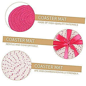 Circle Placemats 3pcs Pad Coaster Table Placemats Coffee Drink Woven Placemats Jute Rope Coaster Cup Round Dining Table Mats Cup Pad Handmade Dining Mat Dining Table