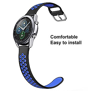 NAHAI 3 Pack Sport Bands Compatible with Samsung Galaxy Watch 46mm/Gear S3 Frontier for Men Women, 22mm Watch Band Silicone Quick Release Rubber Replacement Strap for Galaxy Watch 3 LTE (45mm)