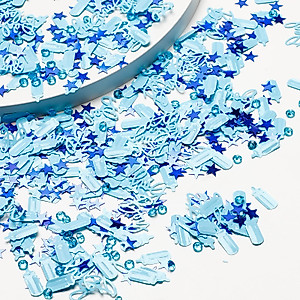 Baby Shower Confetti Baby Boy Shower Decorations Blue Baby Shower Table Confetti Decorations Party Confetti for Baby Shower Decor(1.6 oz/45 g)