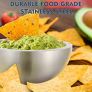 Dip Chiller Bowl - LARGE 30oz - Durable Stainless Steel - Ice COLD & Boiling HOT - Ice Chilled Serving Cooler Set For Beverages, Party, Bar, Salsa, Salad, Food (Stainless Steel 1-Pack, 75oz)