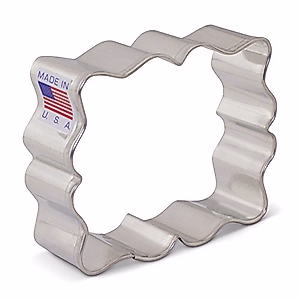 Small Fanciful Plaque Cookie Cutter, 3" Made in USA by Ann Clark