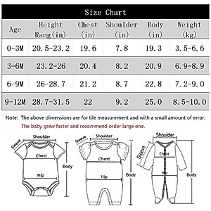 GORBAST Newborn Baby Boys' Gentleman Romper Clothes Suit Long Sleeve Jumpsuit Outfit with Bow Tie (0-3Months, SG046)