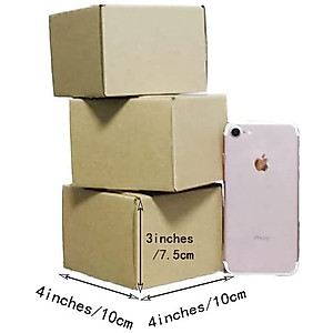 4x4x3 inch Shipping Boxes Pack of 25，Livejun Brown Corrugated Cardboard Box Mailer Boxes for Packaging Small Business Shipping，Boxes for Birthday Wedding Party Gift Giving (4 x 4 x 3)