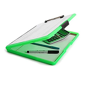 Dexas 3517-807 Slimcase 2 Storage Clipboard with Side Opening, Neon Green