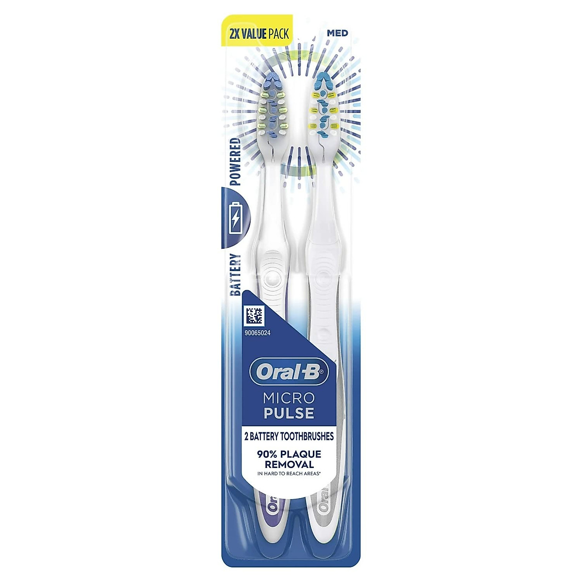 Oral-B Micro Pulse Battery Electric Toothbrush, Medium, 2 Ct