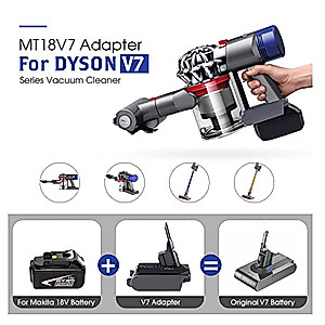 TPDL Upgrade for Dyson V7+V8 Battery Adapter Replacement, for Makita 18V Battery Work for Dyson V7/V8 Series Vacuum Cleaner (V7 V8 Common)