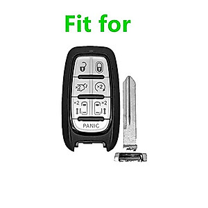 Smart Key Fob Case Cover for 2017-2022 Chrysler Pacifica 2020-2022 Voyager Keyless Remote Control Cover Part Numbers are Reference M3N-97395900 68217832AC 7812A-97395900 Black