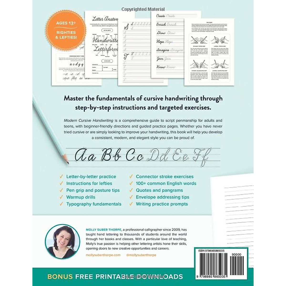 Modern Cursive Handwriting: A Step-by-Step Guide and Workbook to Learn Script Penmanship for Adults and Teens with 150+ Practice Sheets and Bonus Downloads