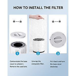 Air Purifier Filter for Tailulu 160 Air Purifier, 3-in-1 True H13 HEPA Filter, 1 Pack