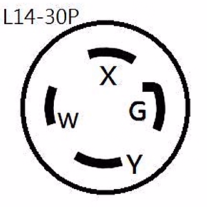Parkworld 62961 NEMA L14-30P to 14-30R Adapter 4-Prong Generator 30A Locking Plug to Dryer 4-Prong 30A Outlet (Yellow)