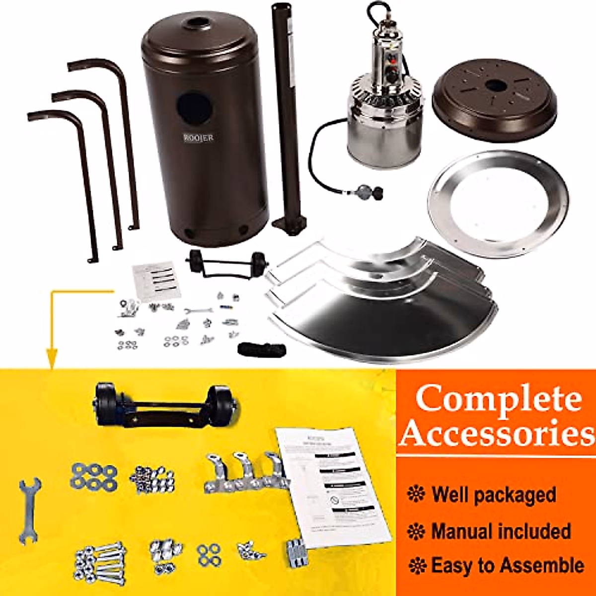 48000 BTU Heater, Patio Heater for Outdoor Use, 89inch Heater with Portable Wheels, Propane Gas Heaters with Auto Shut-off Tilt Valve for Commercial & Residential, ETL Certification