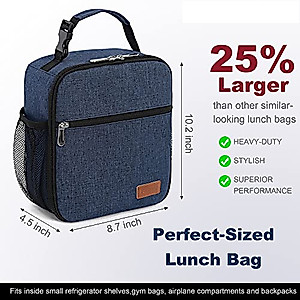 Femuar Lunch Box for Men Women Adults Small Lunch Bag for Office Work Picnic - Reusable Portable Lunchbox, Blue