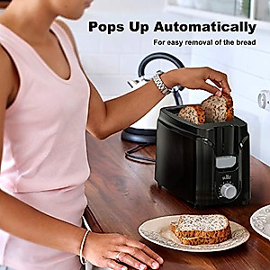 Willz 2-Slice Toaster, Extra Wide Slot with 6 Browning Levels, Small Toaster for Bread, Removable Crumb Tray, Auto Shut-off & Easy Clean, Black