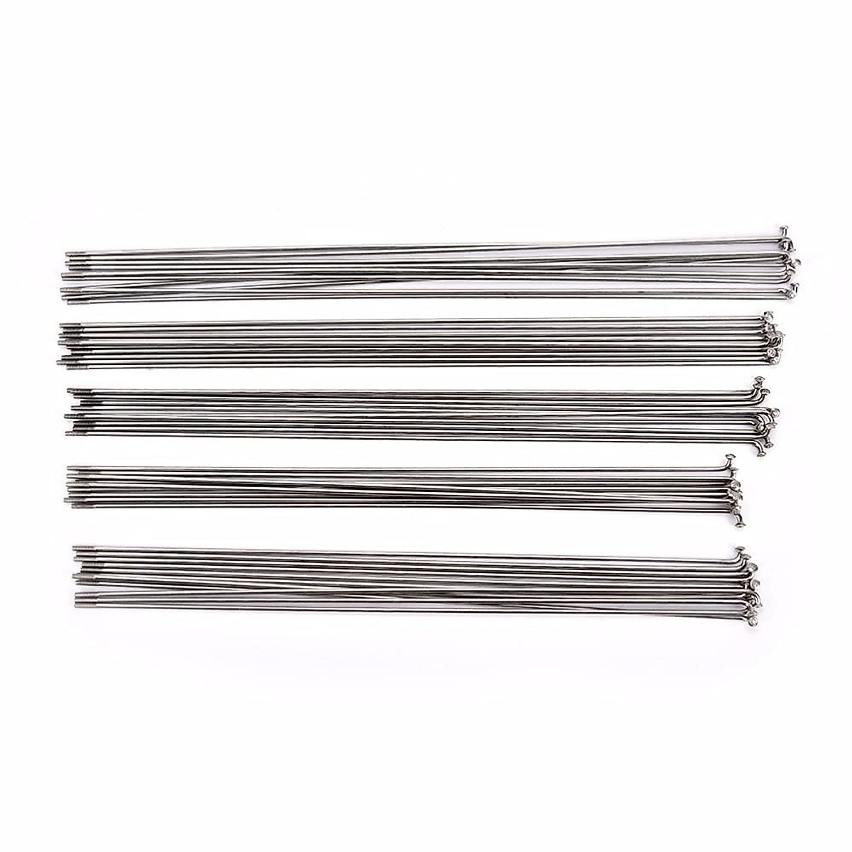 QIYUANMENGYI Bicycle Spokes 10Pcs Mountain/Road Bike Steel 14G Spoke Spokes + Nipple Sliver Colour High Strength Bicycle Spokes 253~290mm (Color : 255mm)