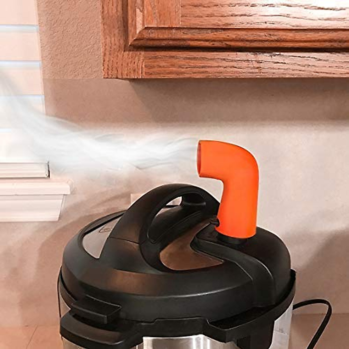 Steam Release Diverter Accessory Fits Instant pot 3, 5, 6,8 Qt Duo & Smart Models Only,Made By High Grade Food Silicone,Helps Protect Cabinets-Orange