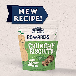 Natural Balance Limited Ingredient Rewards Crunchy Biscuits, Vegetarian Dog Treats for Adult Dogs of All Breeds, Peanut Butter Recipe, 14 Ounce (Pack of 1)