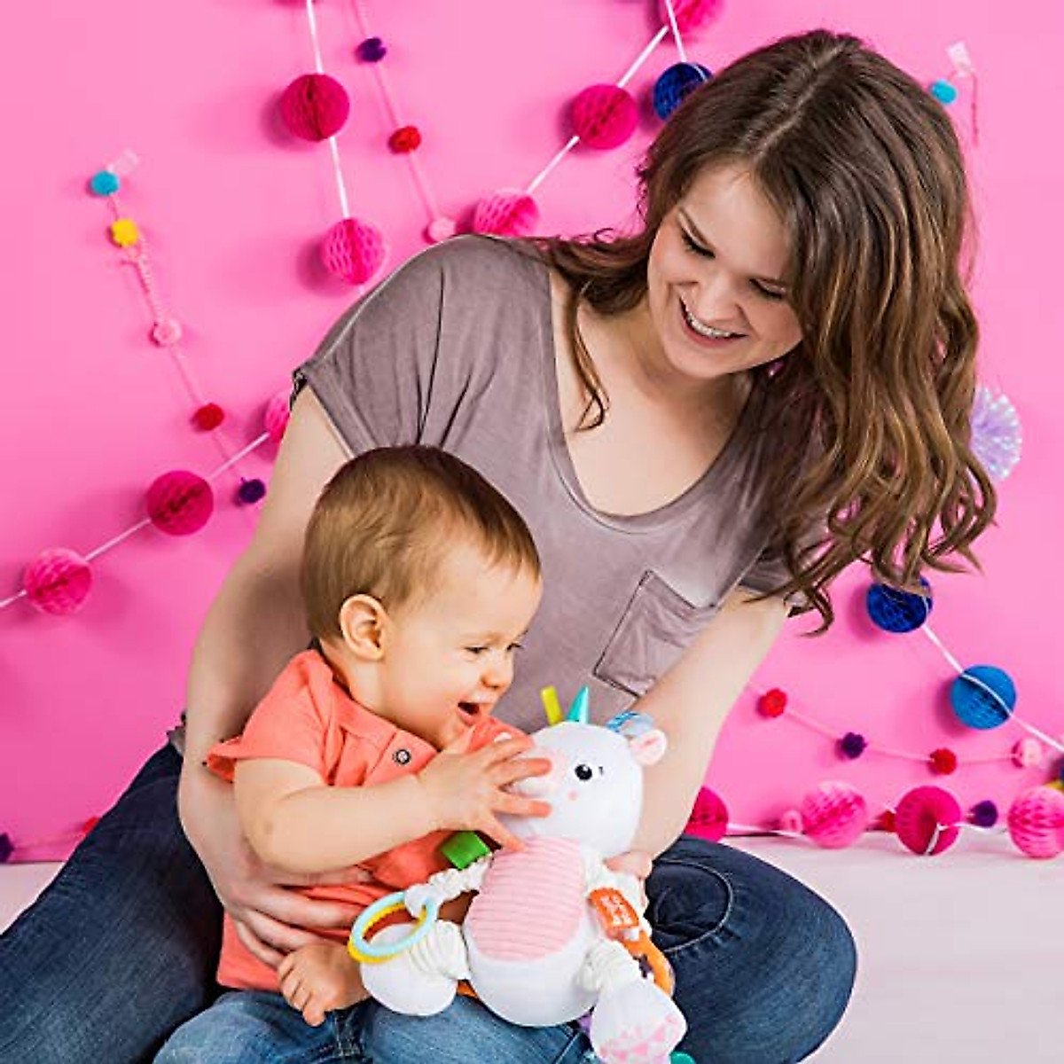 Bright Starts Bunch-O-Fun Plush Activity Toy - Unicorn, Ages 3 Months +