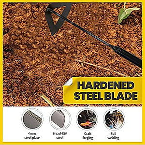 TKPL Garden Hoe - All-Steel Hardened Hollow Hoe for Long Handle, Garden Weeding Tools, Easy Weeding and Soil Loosening, Hoe Garden Tool, Durable and effectable Hand Tools, Multi, 11.81x6.30(30x16cm)