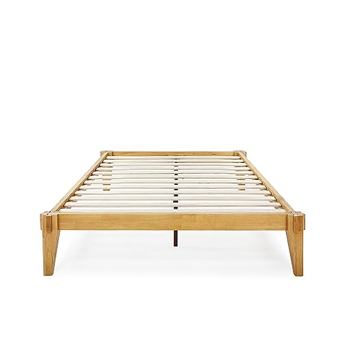 Bme Chalipa 14” Full Size Bed Frame - Wood Platform Bed - Wood Slat Support - No Box Spring Needed - Easy Assembly - Minimalist & Modern Style, Natural