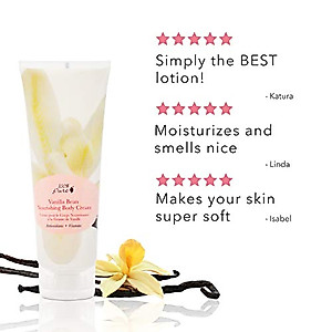 100% PURE Nourishing Body Cream Vanilla Bean Lotion Luxurious Dry Skin Hydration & Replenishment Natural Anti-Aging Moisturizer & Skincare for All Skin Types Women & Men - Vegan - 8 oz