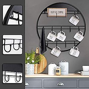 Qiang Ni Mug Rack for Handmade | Large Wall Mounted Storage Display Organizer Rack Coffee Cup Rack