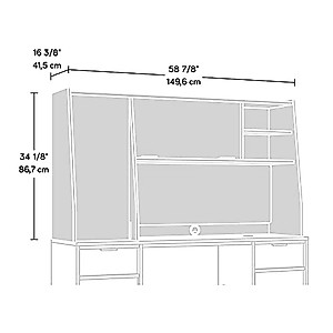Sauder Clifford Place Hutch, Grand Walnut finish