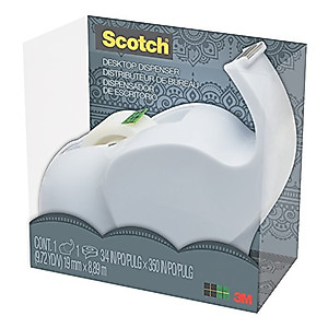 Scotch Desktop Tape Dispenser, Elephant Dispenser, 3/4 in x 350 in (C43-ELPHT), Gray