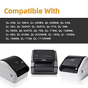 Labelebal Compatible 2-3/7" x 100' Direct Thermal Continuous Length Labels Replacement for DK-2205 Shipping Mailing Postage Compatible for Brother QL Printer (12 Rolls + 1 Frame, 30.48m Labels/Roll)…