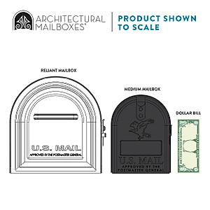 Architectural Mailboxes Reliant Galvanized Steel, Locking, Post Mount Mailbox, Compatibility Code C, MB981WAM, White, Large Capacity