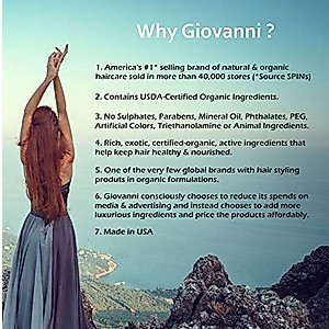 GIOVANNI 2chic Ultra-Sleek Leave-In Conditioning & Styling Elixir - Phyto-Keratin & Argan Oil, Anti-Frizz Formula, Coconut, Shea Butter, Pro-Vitamin B5, Color Safe, Paraben Free - 4 oz