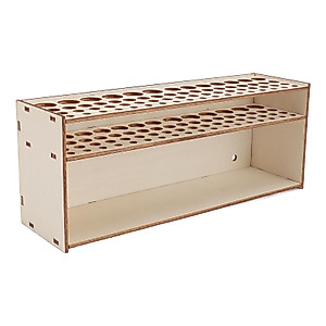 Cyrank Artist Paint Brush Holder, 67 Holes Paintbrush Holder Stand for Pencils Makeup Brushes Wooden Paint Brush Holder Paint Brushes Dryer Holder Desk Watercolor Brush Organizer Detachable