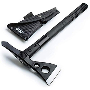 SOG Tactical Tomahawk- Throwing Hatchet, Versatile Survival Tactical Axe and Emergency Breaching Tool with Sheath (F01TN-CP)