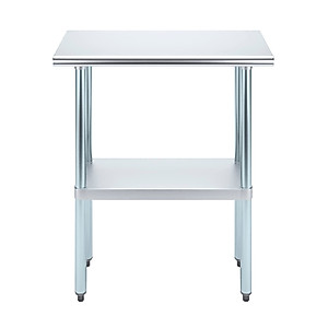 14" x 30" AmGood Stainless Steel Work Table | Metal Kitchen Food Prep Table | NSF | Commercial & Residential Kitchen Laundry Garage Utility Bench