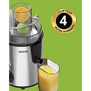 SiFENE Quick Juicer Machine, Centrifugal Juicer with 3" Big Mouth for Whole Fruits & Veggies, Easy to Clean, Non-BPA Stainless Steel Kitchen Juicer