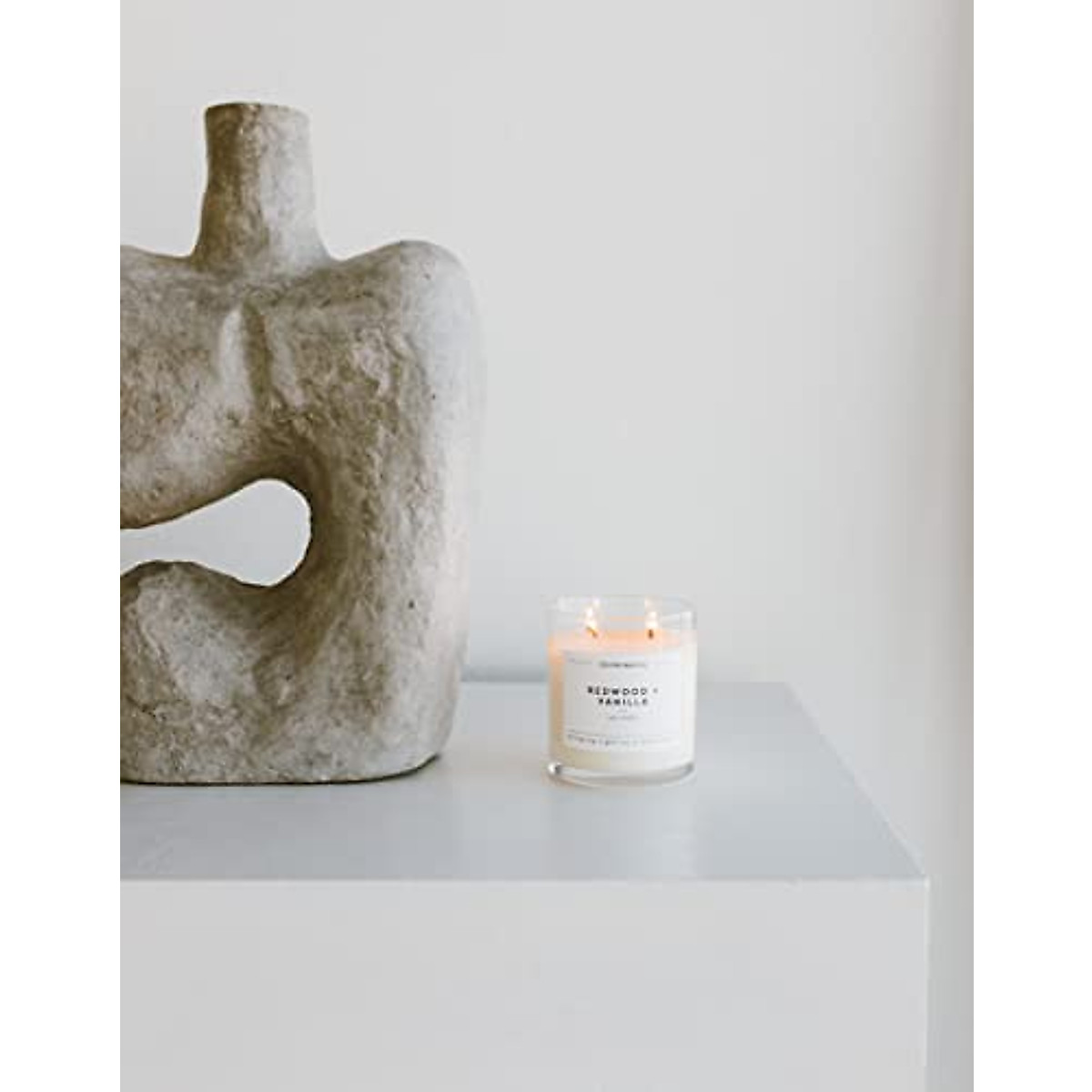 Calyan Wax Scented Candle, Redwood & Vanilla Candle for The Home Scented with Butterscotch, Soy Wax Aromatherapy Candle in Glass Jar with 37 Hour Burn Time, Non Toxic Scented Candles Gifts