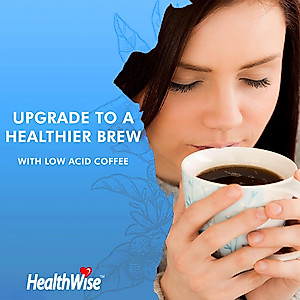 HealthWise Low Acid Swiss Water Decaffeinated Coffee, 100% Colombian Decaf Supremo, 12 Ounce