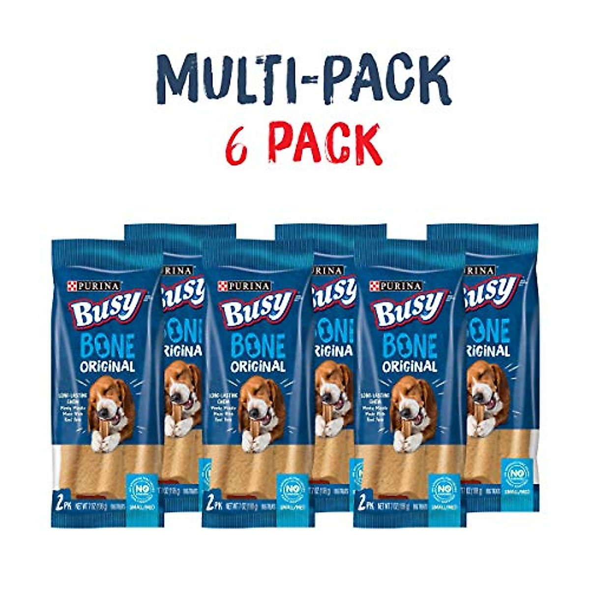 Purina Busy Made in USA Facilities Small/Medium Dog Bones, Original - (6) 2 ct. Pouches
