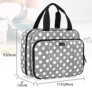 Luxja Large Sewing Organizer with 3 Inner Sections (Fold up Easily), Sewing Supply Organizer with Versatile Pockets (No Accessories Included), Polka Dots