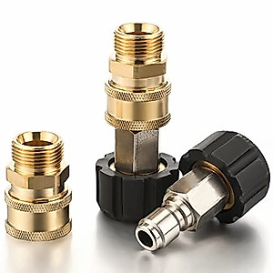 Shimeyao 8 Pieces Pressure Washer Adapter Set, Pressure Washer Quick Connect Fittings, M22 to 3/8 inch Quick Connect, Pressure Washer Hose Adapter for Pressure Garden Washer Hoses, 5000 Psi