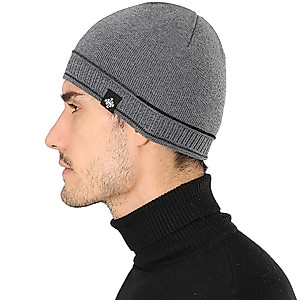 DOANNOTIUM Winter Beanie for Men & Women Skull Cap Warm Hat Lined Toboggan Knit Daily Outdoor Sport (2-Grey)